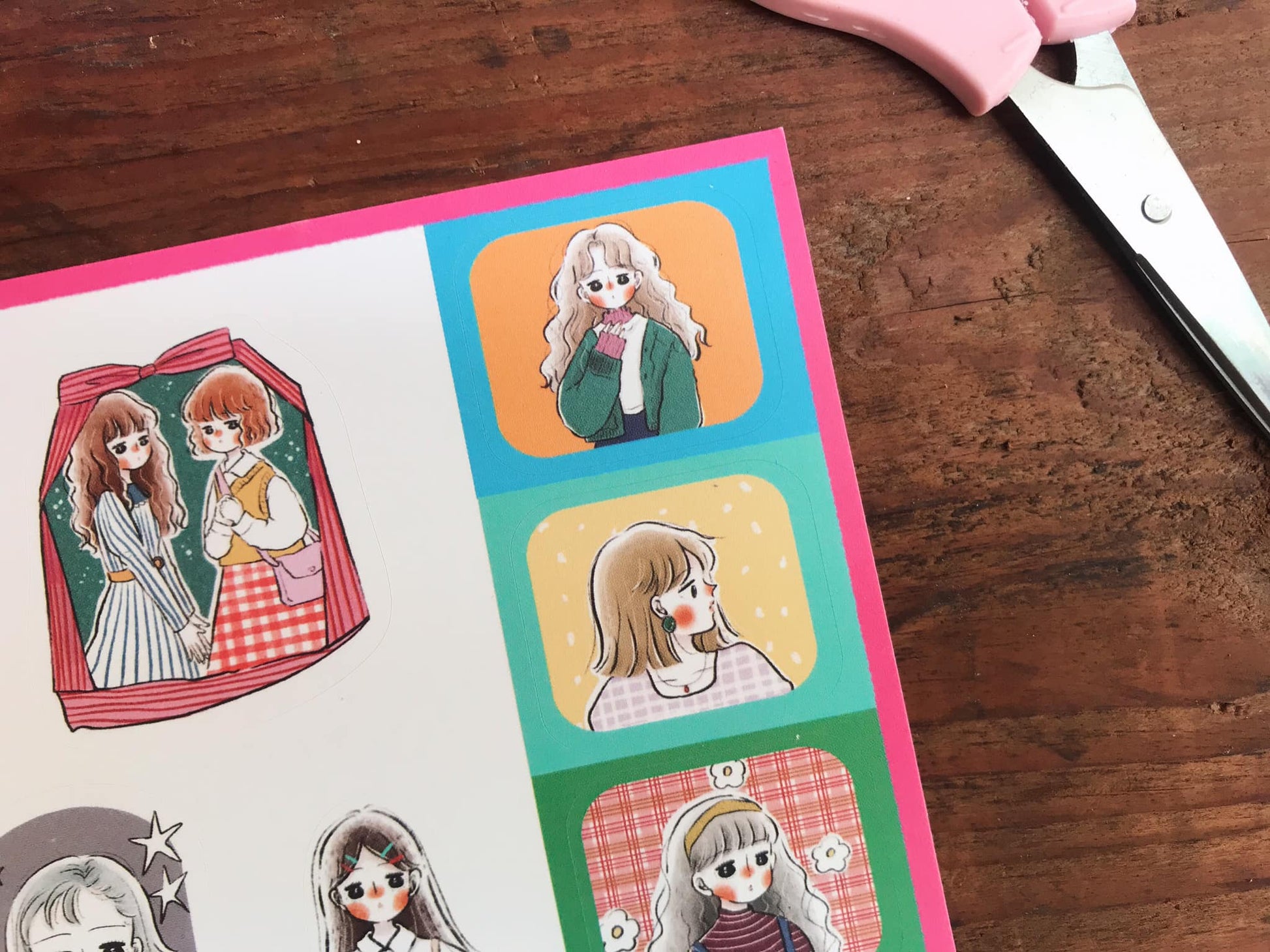 Ann Di Sticker Sheet - Retro Shy Girls – Saiko Stationery
