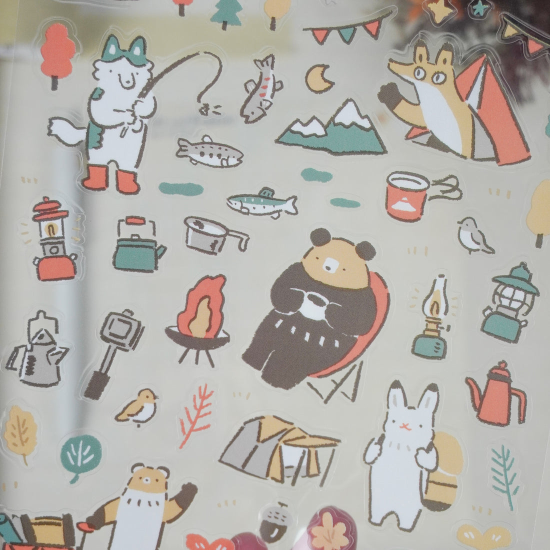 Cozyca x Masao Takahata Clear Sticker Sheet - Camping – Saiko Stationery