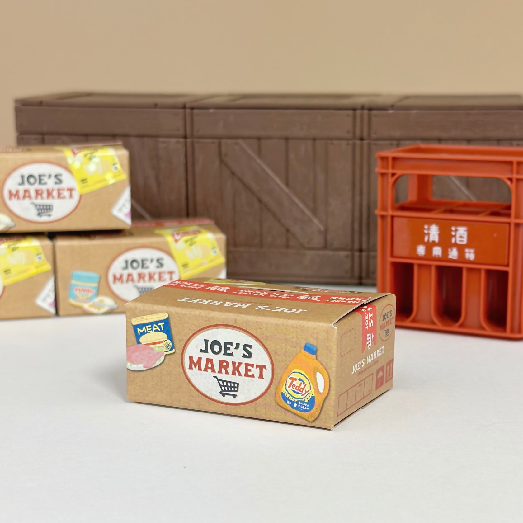 Miniature Shipping Box Flake Sticker Set - Grocery Store – Saiko Stationery