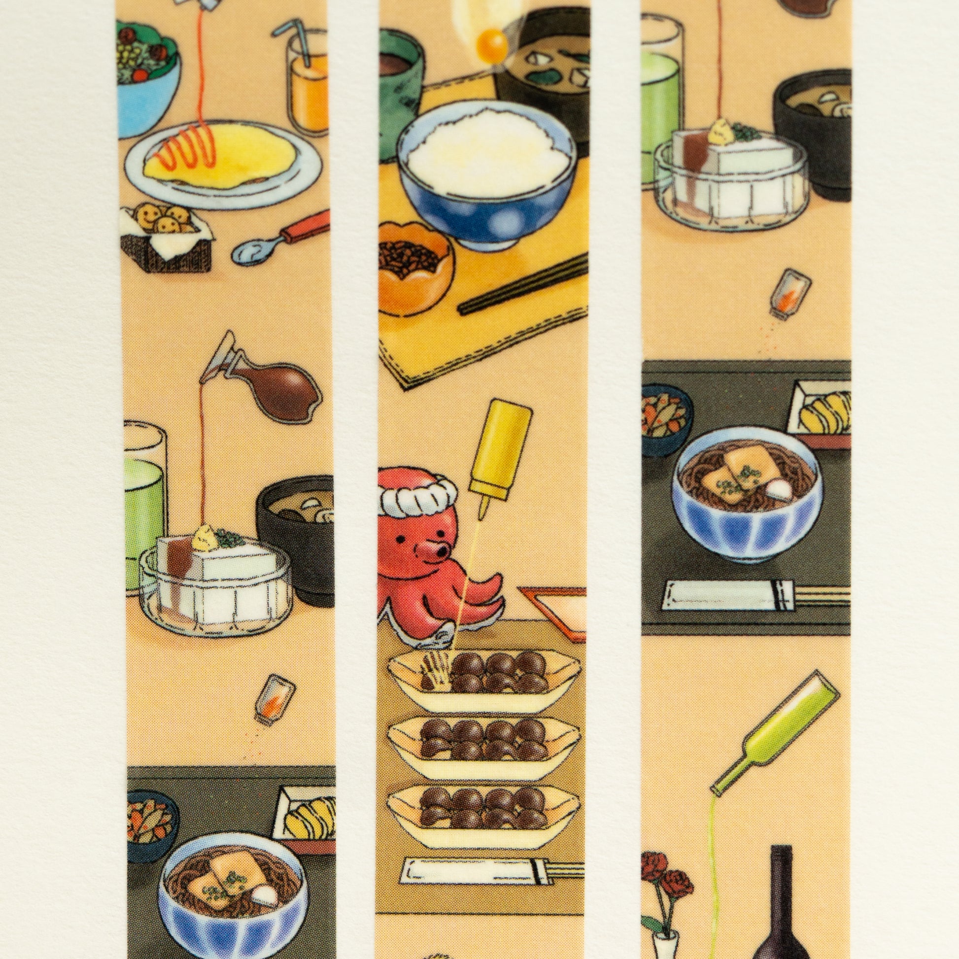 World Craft Vertical Washi Tape - Dinner (15mm) – Saiko Stationery