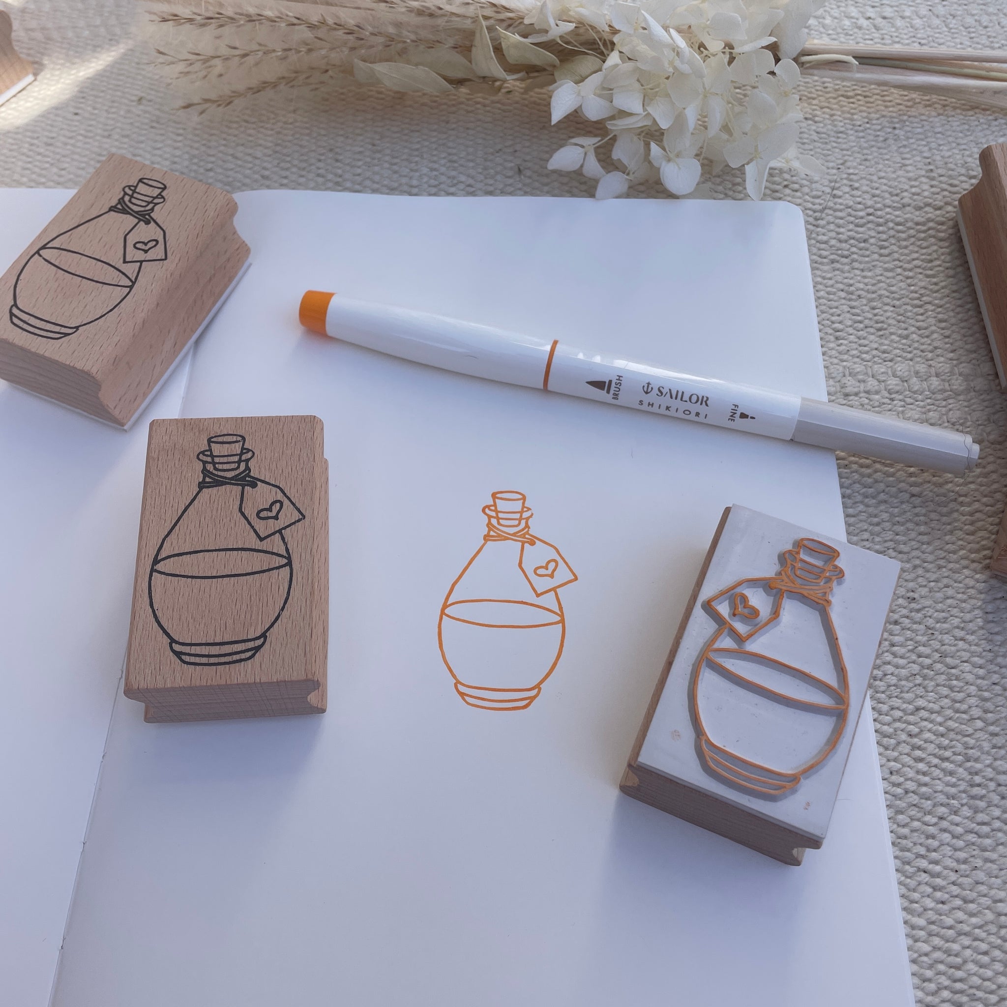 Wooden Handle Rubber Stamp - Ink Swatching Stamps (Saiko Exclusive ...